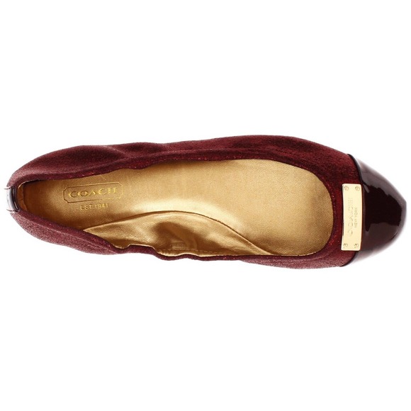 Coach | Shoes | Coach Darsi Metallic Dusty Suedepatent Skimmers Ballet ...